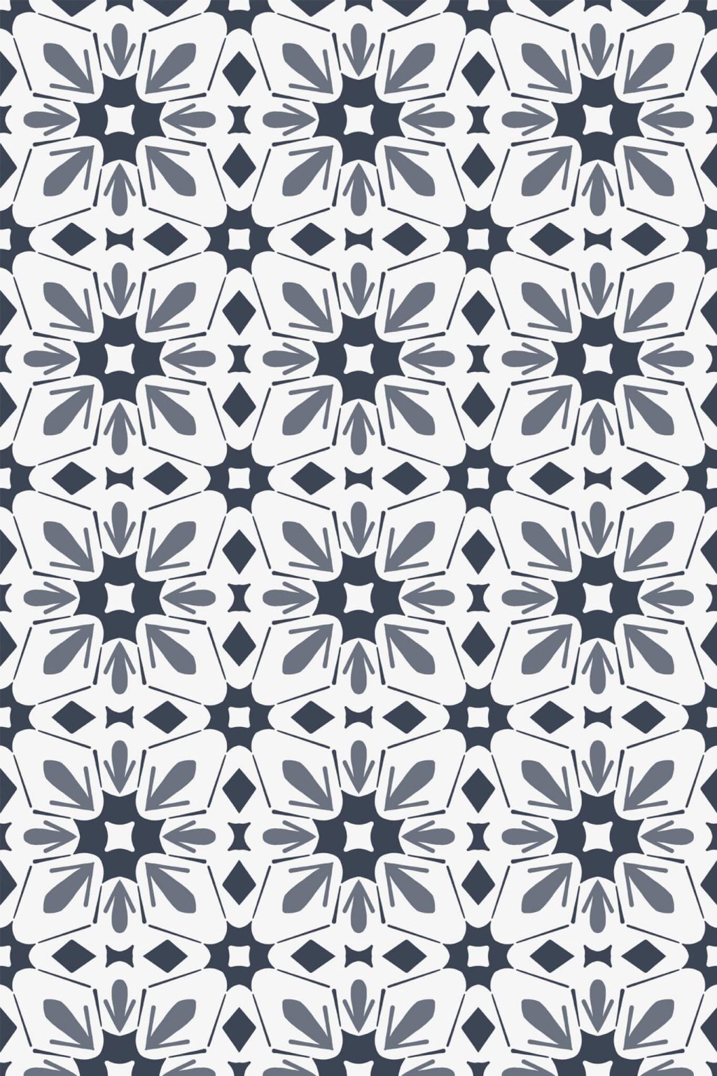 Vintage tile Peel and Stick Wallpaper or Non-pasted