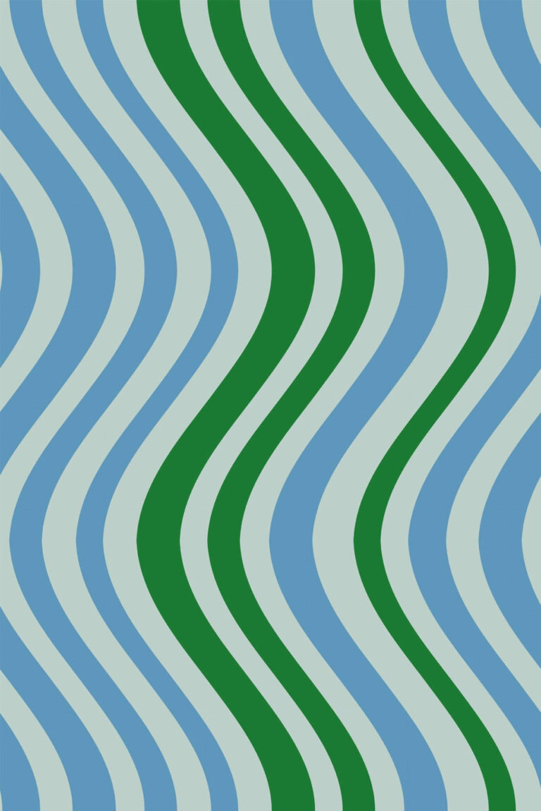 Wavy line Peel and Stick Wallpaper or Non-pasted