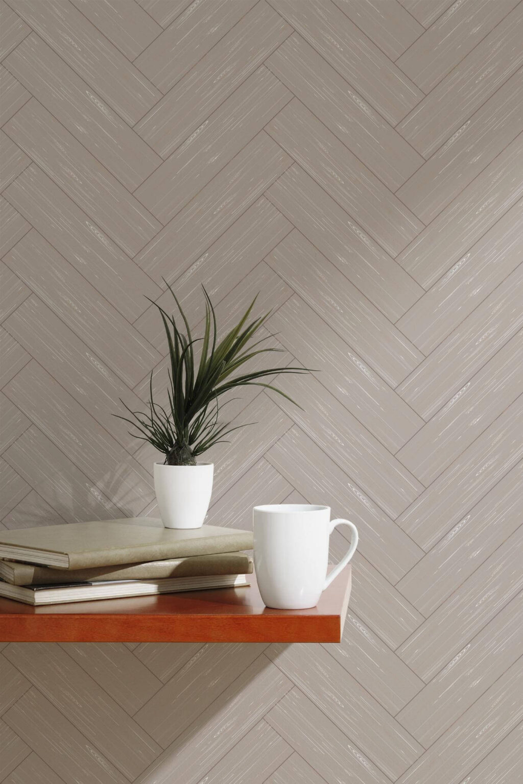 Wood herringbone Peel and Stick Wallpaper or Non-pasted